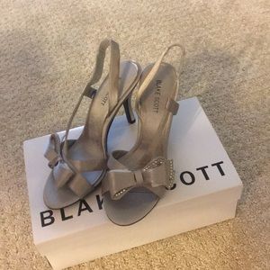 Blake Scott | Shoes | Blake Scott Grey Strap Heel Nwt | Poshmark